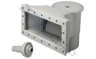 POOL360 | Gray Wide Mouth Above Ground Skimmer with Wall Support