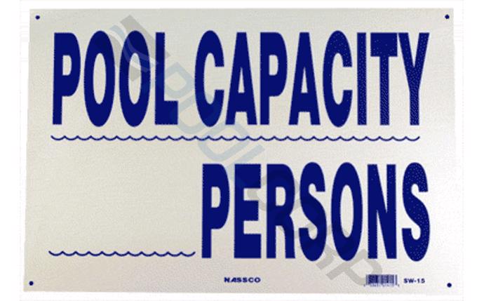 POOL360 | 12" x 18" Horizontal POOL CAPACITY Sign