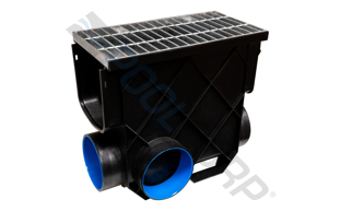POOL360 | 5" Deep Stainless Steel Grate Channel Drain Pit