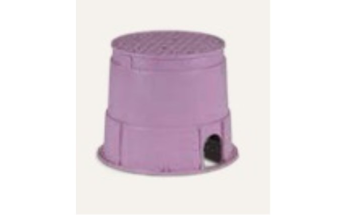 POOL360 | 10" Purple Round Valve Box Body and Overlapping Lid
