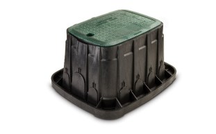 POOL360 | Super Jumbo Valve Box with Black Body and Green Lid includes 2 Locks