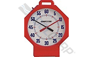 POOL360 | 15" RED/WHITE FACE PORTABLE PACE CLOCK W/ BATTERY