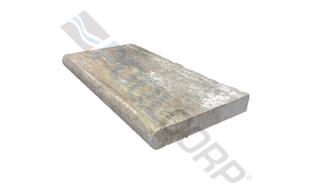 POOL360 | 12" x 24" Silver Travertine Bullnose Tumbled Coping