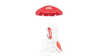 POOL360 | 6.5' Blue/White Guardian Lifeguard Umbrella