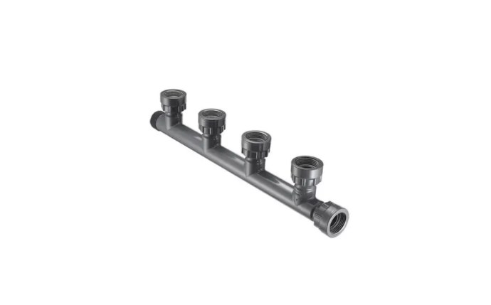 POOL360 | 1" 4-Port Manifold Tee SWVL x MIPT x SWVL PVC