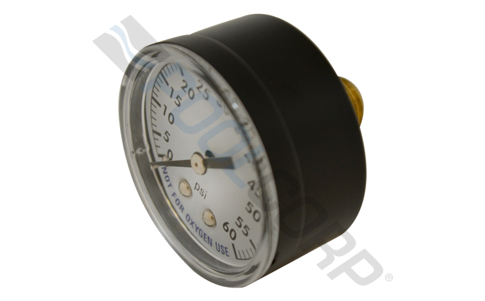 POOL360 | 2" Plastic Pressure Gauge 0.25" 0-60 PSI Back Mount