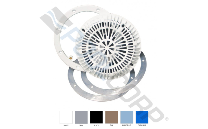 POOL360 | 8" Round Gray Anti-Vortex Main Drain Frame and Grate