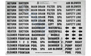POOL360 | Black on White Vinyl Plumbing Label Set