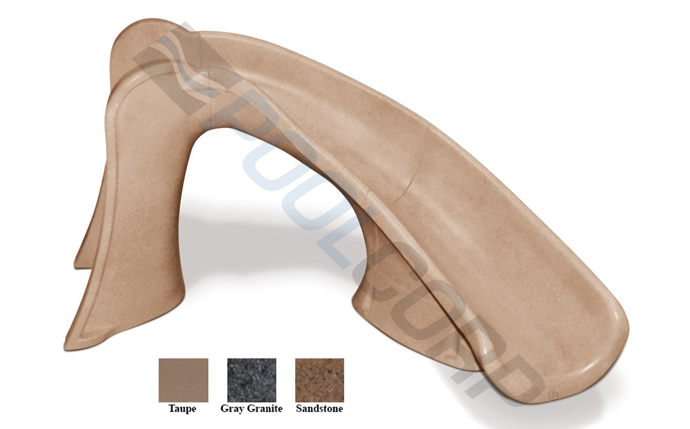 POOL360 | Gray Granite Cyclone Right Turn Slide