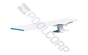 POOL360 | 8' Gray Frontier III Diving Board with Cantilever Jump Stand