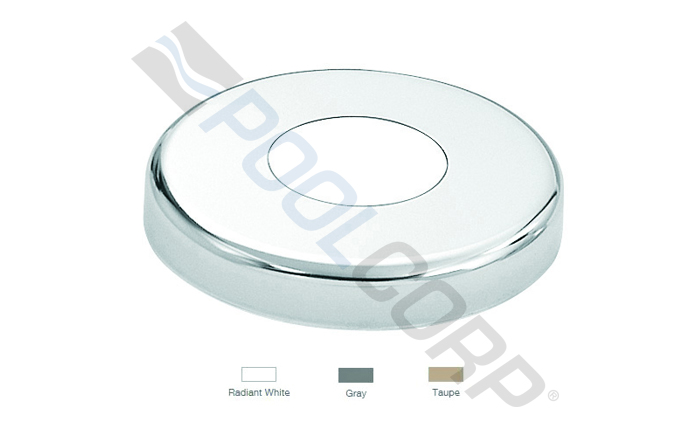 POOL360 | 4.5" White Vinyl Coated Stainless Steel Round Escutcheon