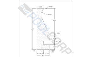 POOL360 | 8' Capstone Cantilver Form with White Tile Strip and Tie Wire