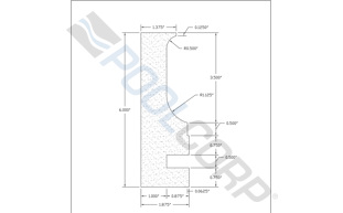 POOL360 | 8' Regular Cantilever Form with Tie Wire and without Tile Strip
