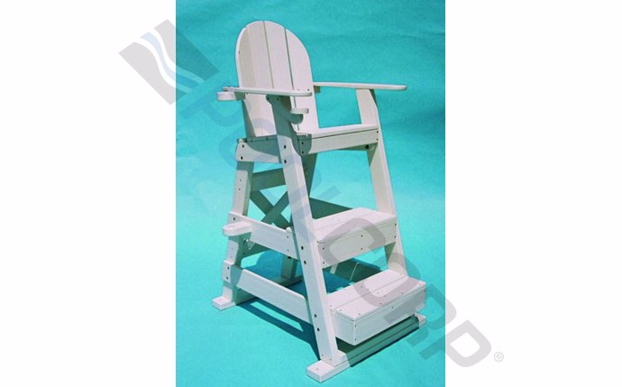 POOL360 | White Lifeguard Chair with 40" Seat and Two Steps
