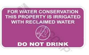 POOL360 | 4" x 8" Reclaimed Water Identification Sign Metal