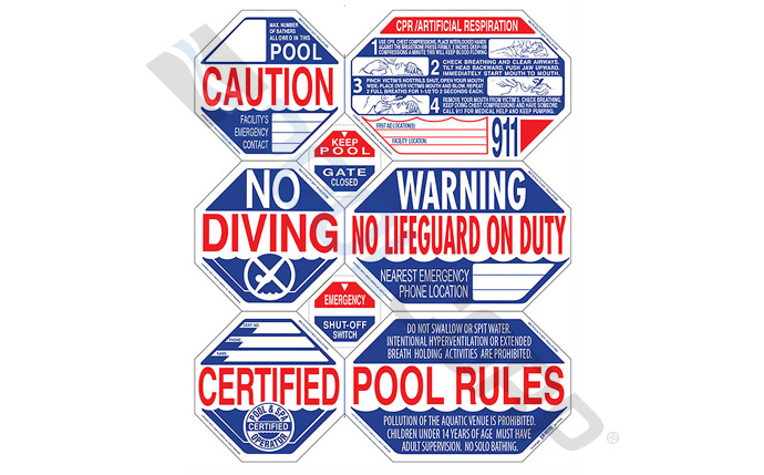 POOL360 | 40" x 48" 8-in-1 Nevada Pool Safety Sign