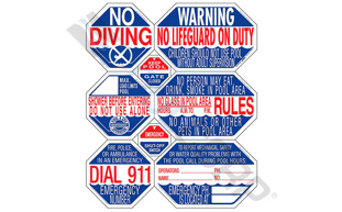 POOL360 | 40" x 48" 8-in-1 Texas Pool Safety Sign