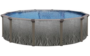 POOL360 | 24' Round Century Above Ground Pool With 54" Coral Wall and 7 ...