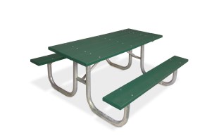 POOL360 | 6' Wood Picnic Table with Powder Coated Frame