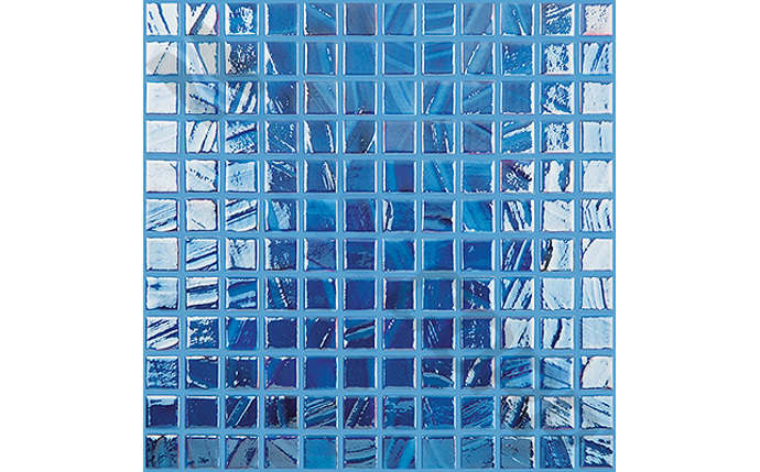 POOL360 | 1" x 1" Titanium Brushed Dark Blue Iridescent Pool Tile