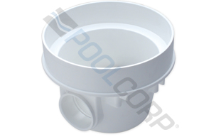 POOL360 | 8" White Adjustable Collar Sump Body with Plugs 2" S Side x ...