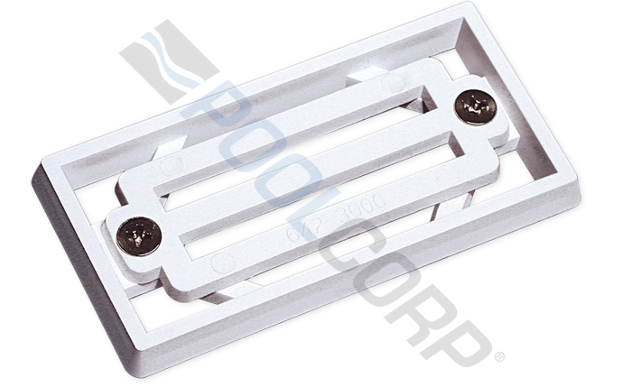 POOL360 | 2" x 4" Deck/Gutter 3-Bar Grate and Frame Assy White