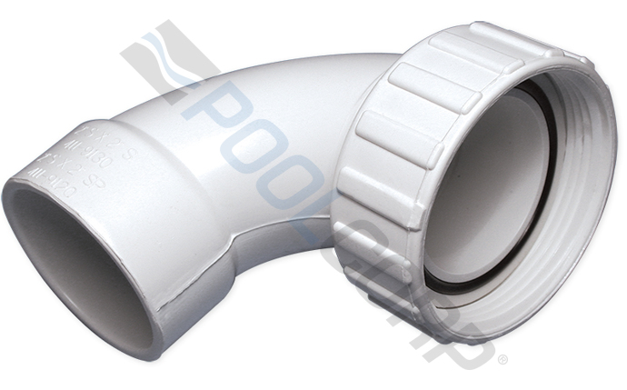 POOL360 | 2" Union Nut with 2" S 90 Degree Sweep Elbow Tailpiece